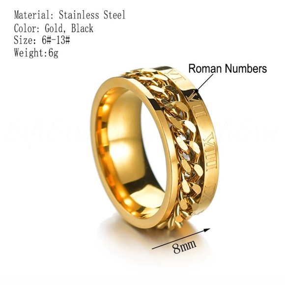 Roman numeral | Accessories | 8mm Stainless Steel Chain Black Roman ...